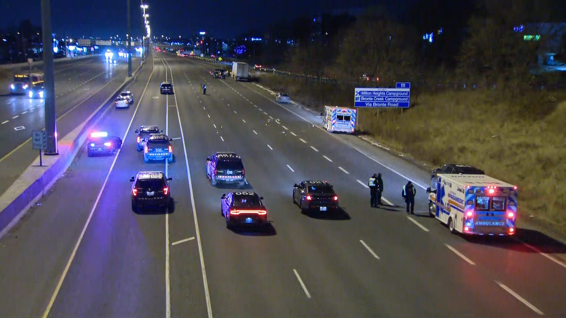 Woman dead after hit by truck on QEW in Oakville