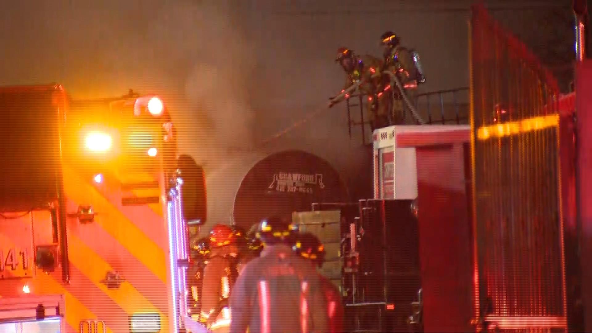 Hazardous tanker fire briefly closes rail line in North York