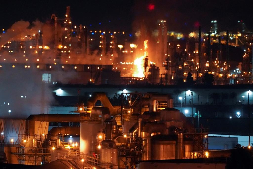 Refinery fire in metro LA controlled by firefighters