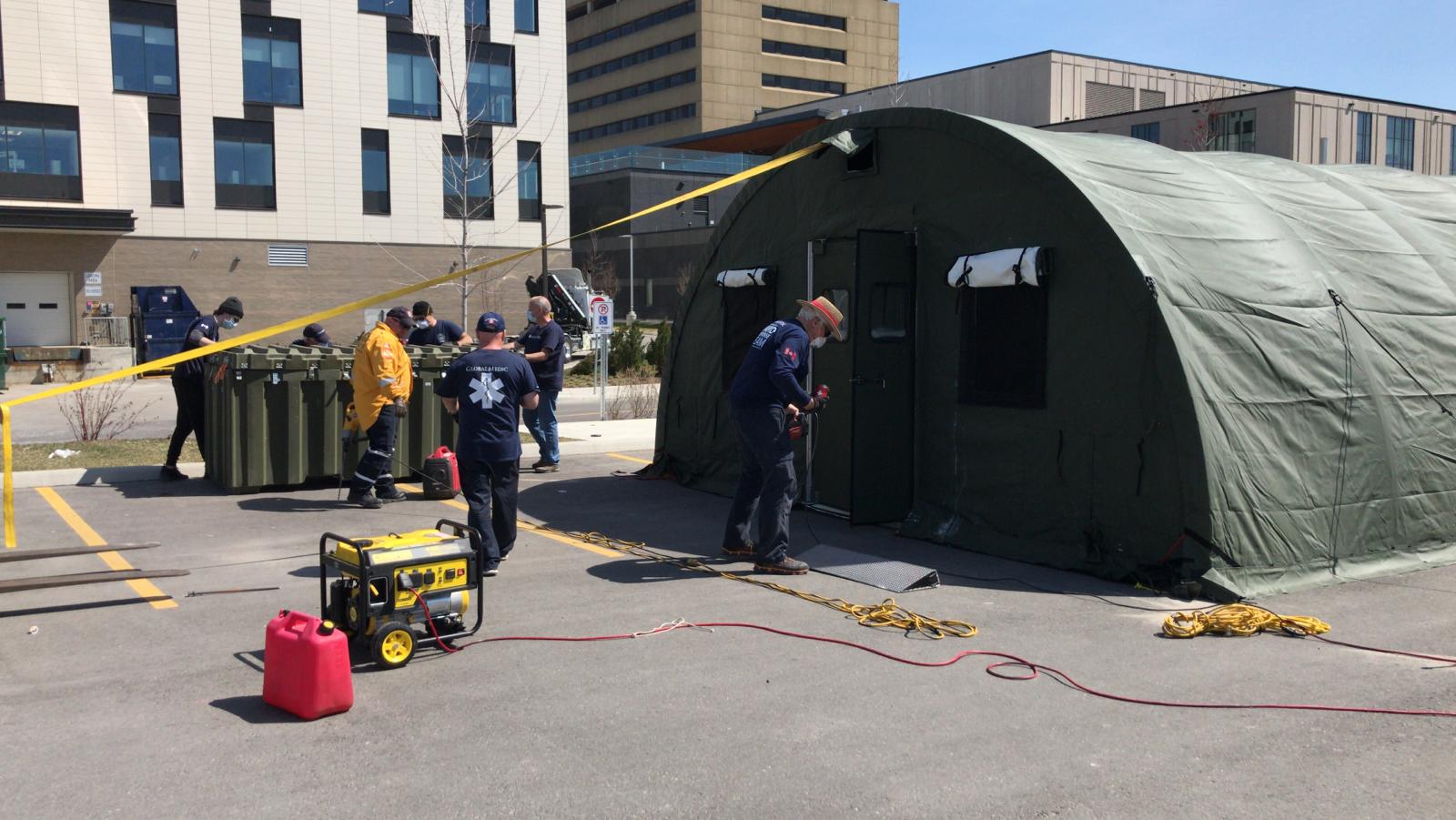 Triage tent set up outside Etobicoke General Hospital due to ...