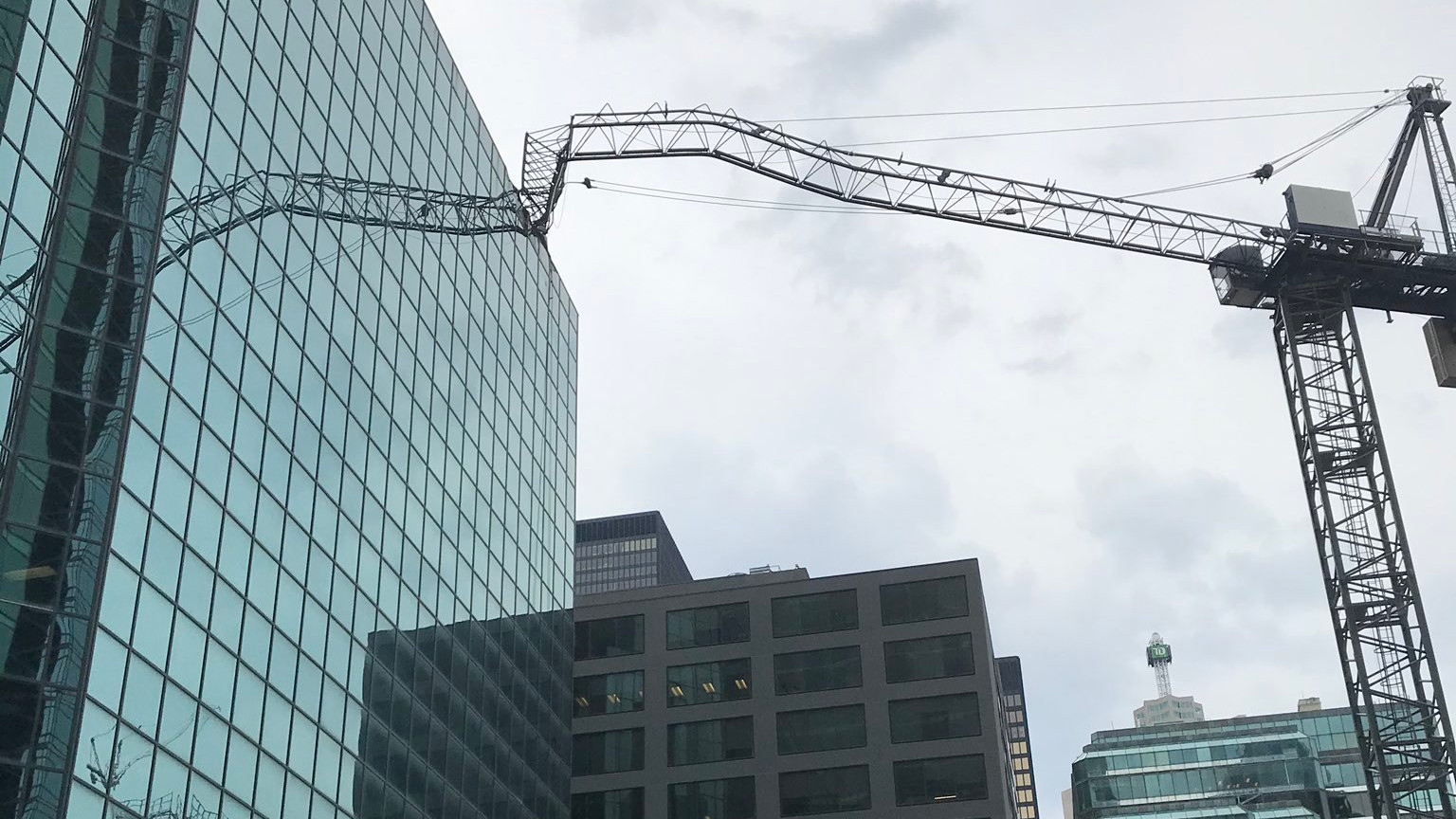 Crane collapse forces evacuation of 2 downtown buildings