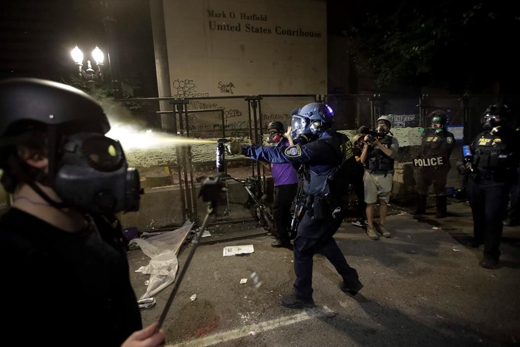 2 arrests after gunfire report near Portland protest site