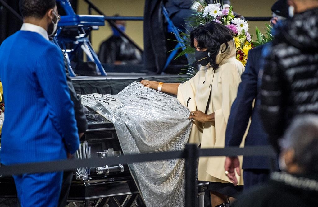 James Brown's emcee gets funeral sendoff with shiny cape