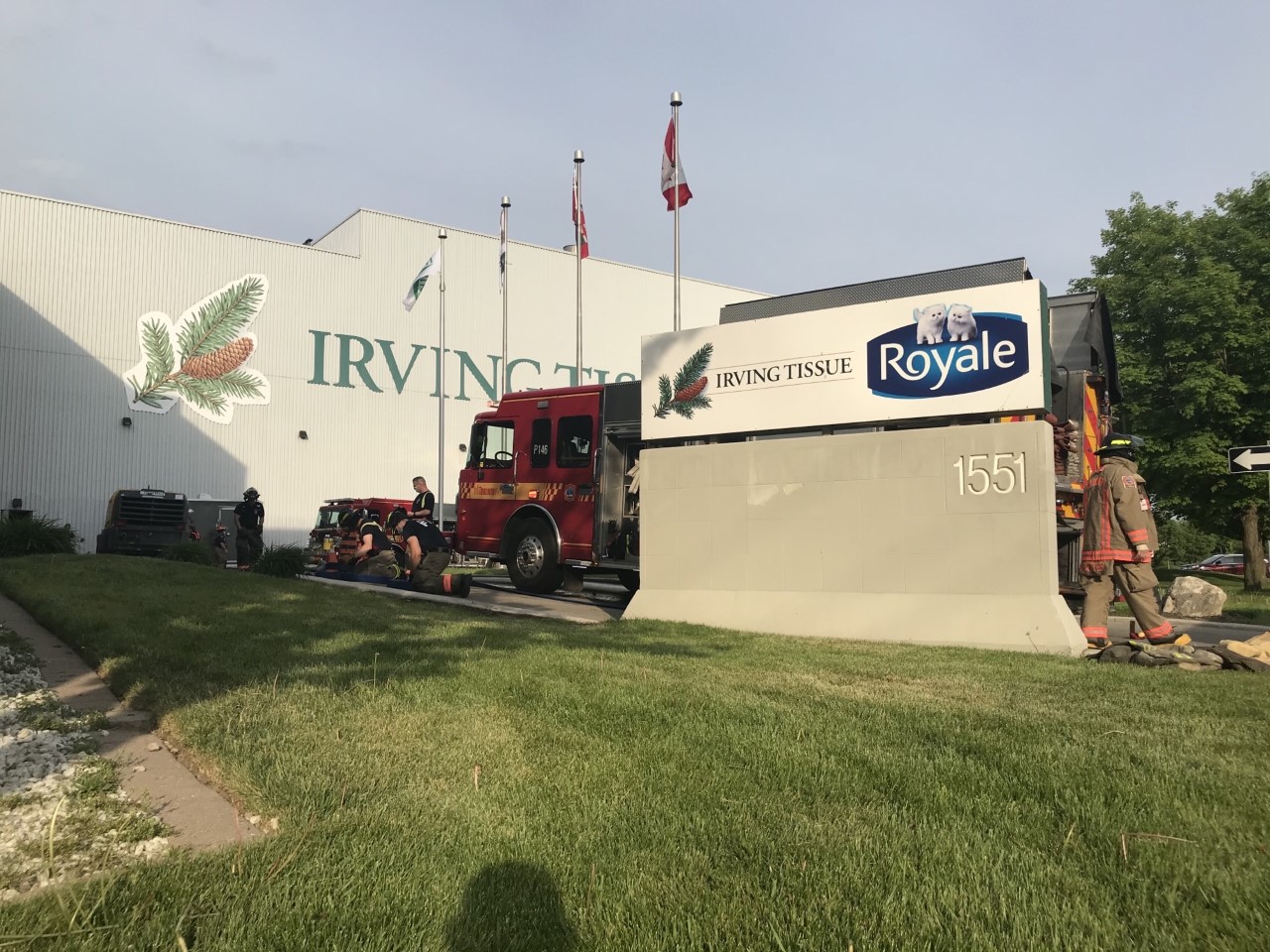 Crews called to 3-alarm fire at tissue factory