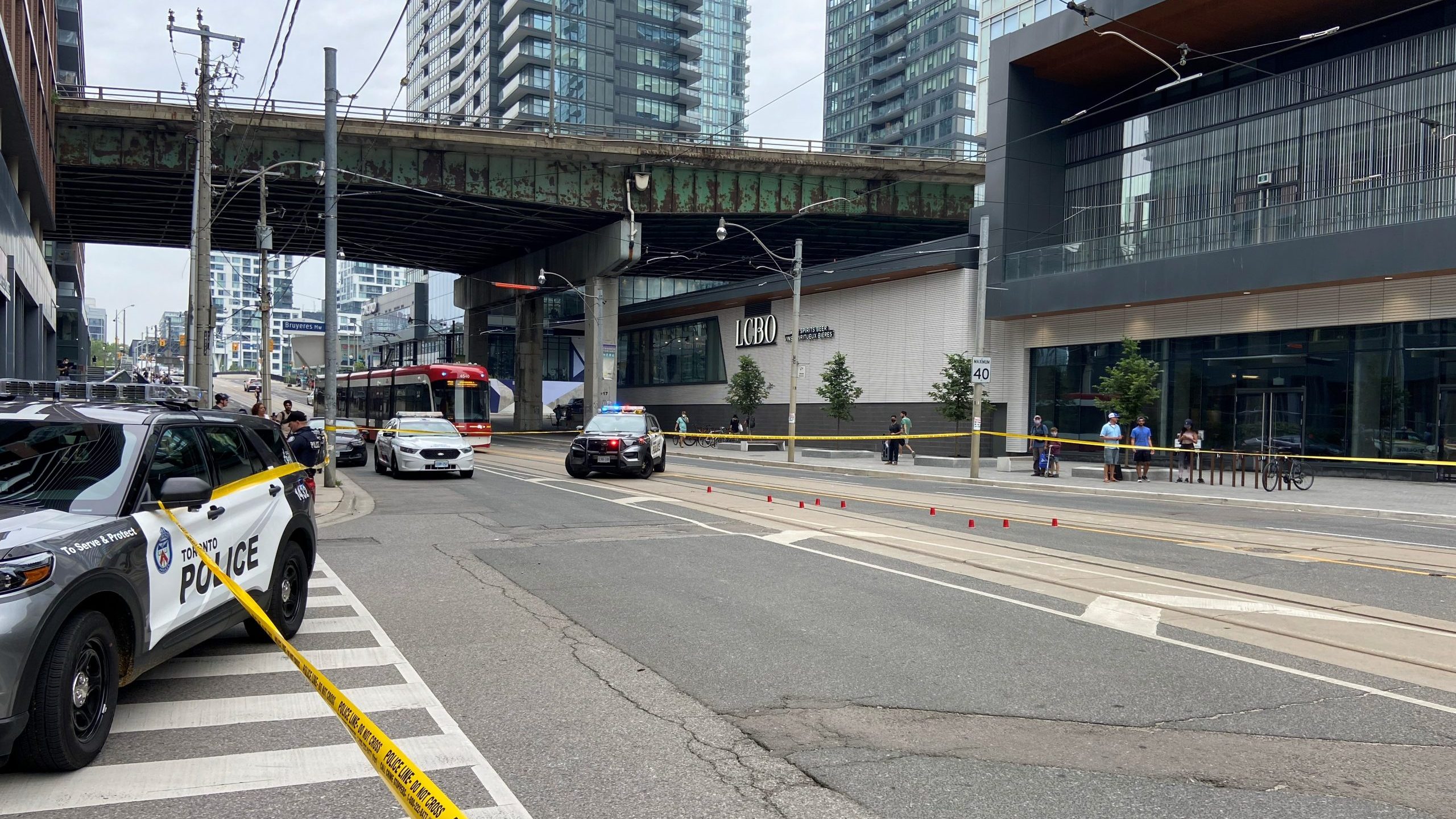 Vehicles damaged by gunfire in daylight shooting at Lake Shore and Bathurst