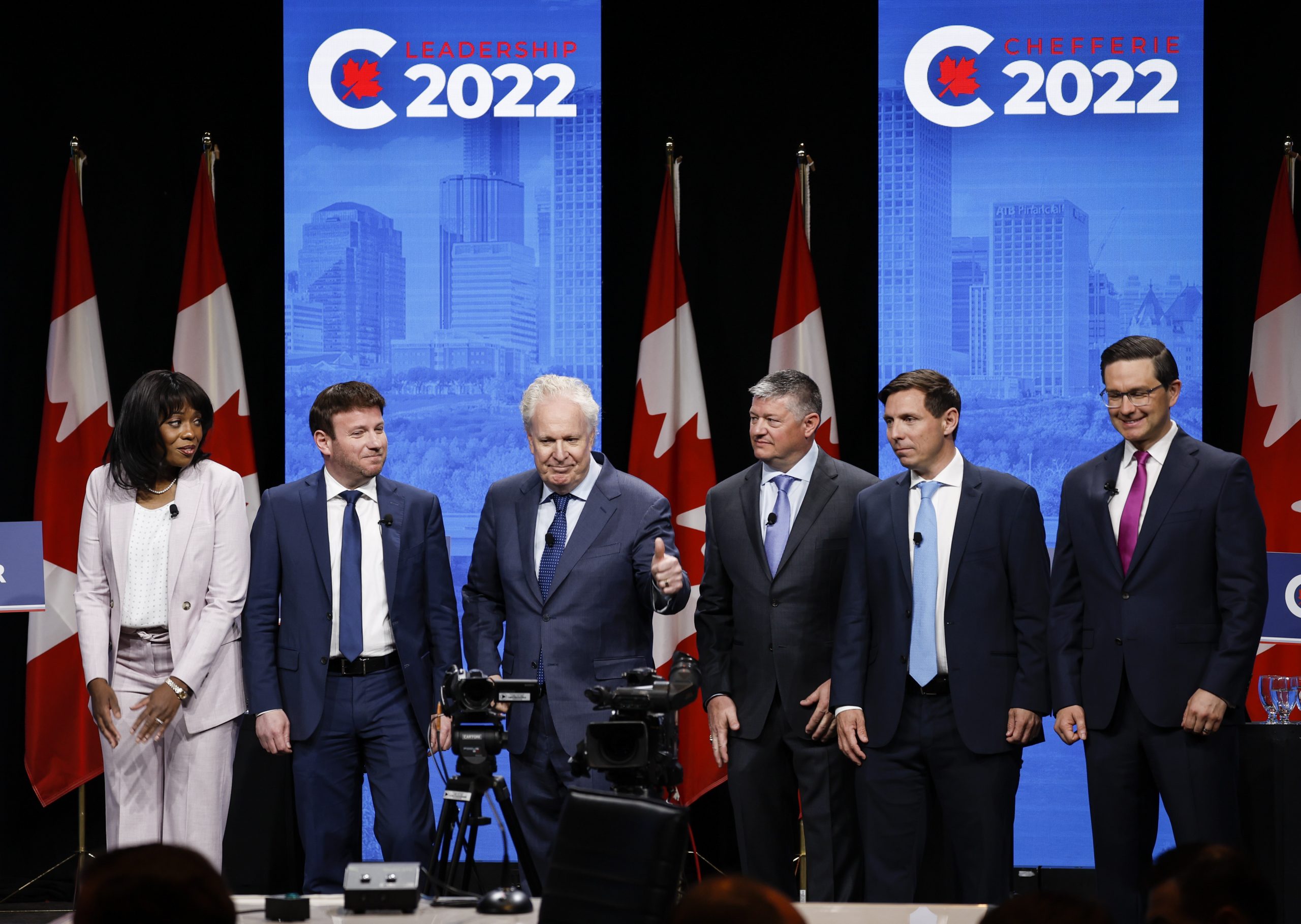 Poilievre fends off attacks at Tory leadership debate in Edmonton
