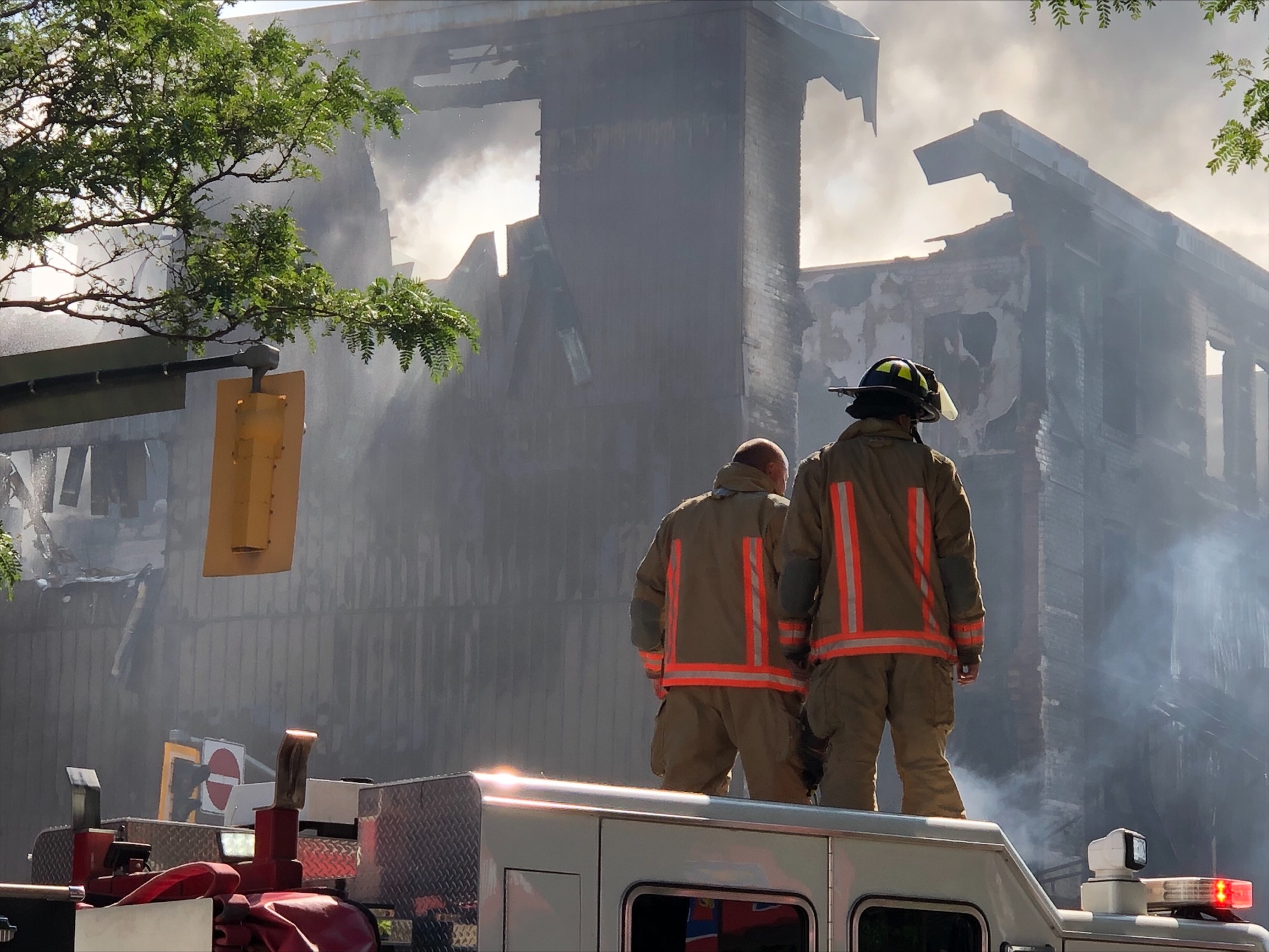 Fire crews battle 3-alarm fire in downtown Hamilton