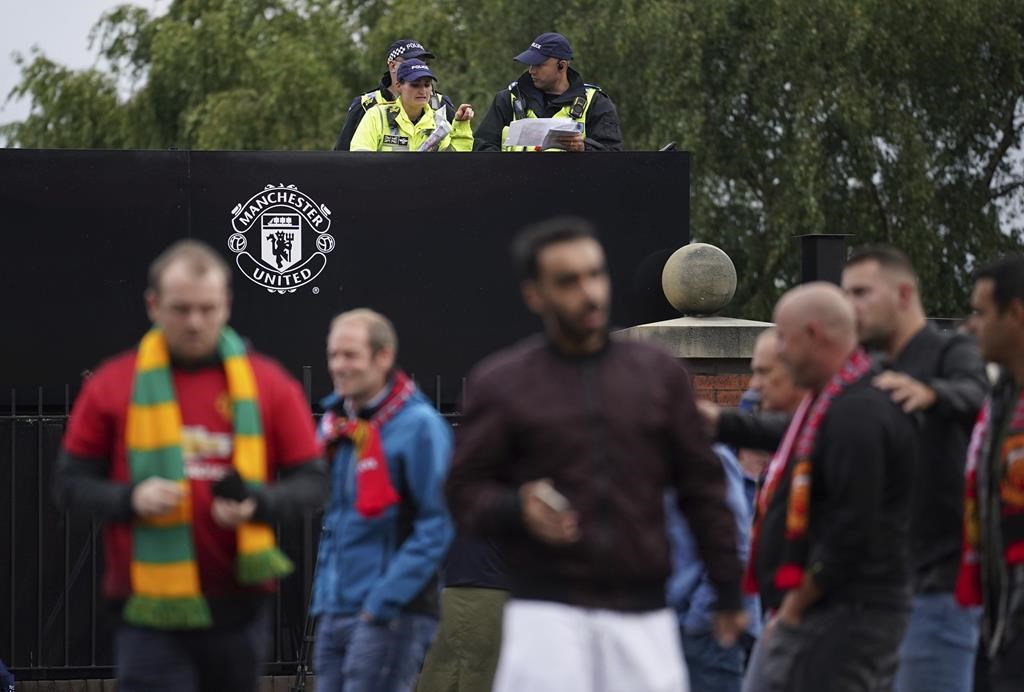 Angry Man United fans protesting ahead of Liverpool game