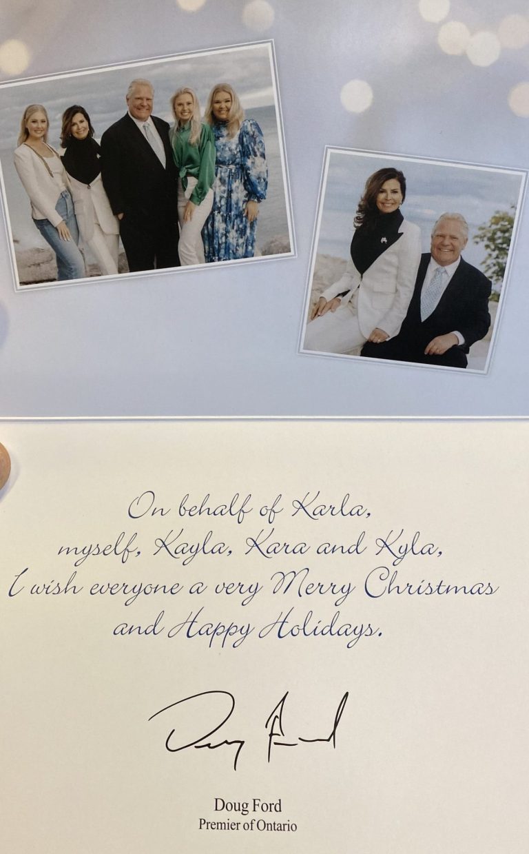 Doug Ford's outspoken daughter left out of Christmas card