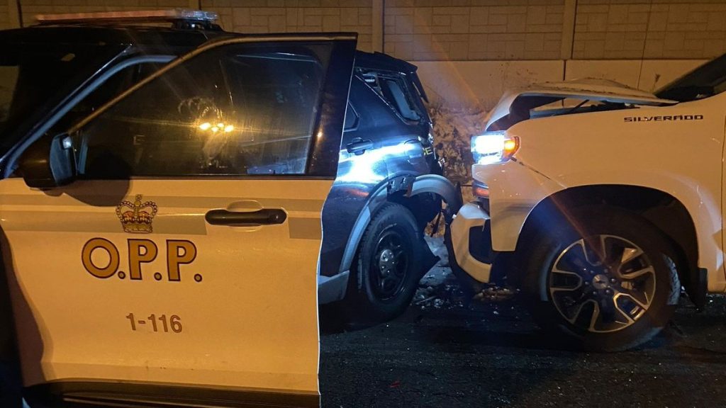 Suspected impaired driver crashes into OPP cruiser at RIDE stop in Caledon