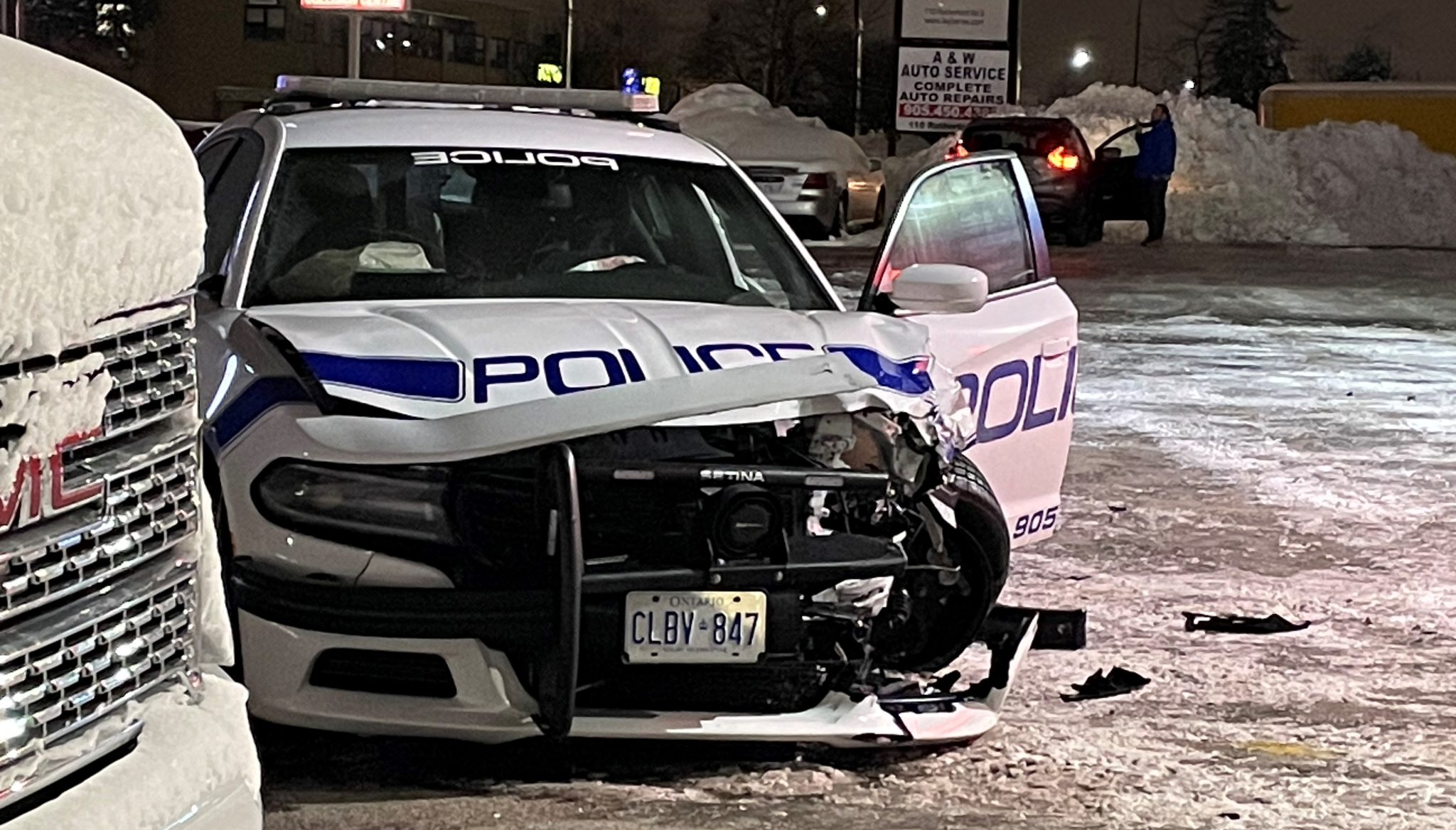 Peel police officer, driver injured in Brampton crash