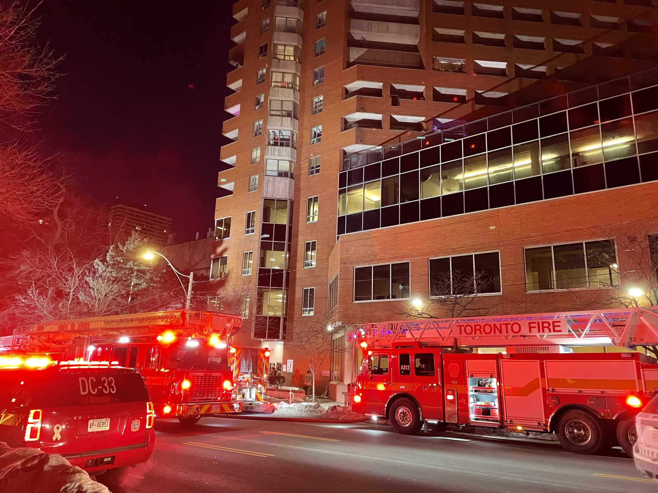 Two transported to hospital after fire in Jarvis and Wellesley area