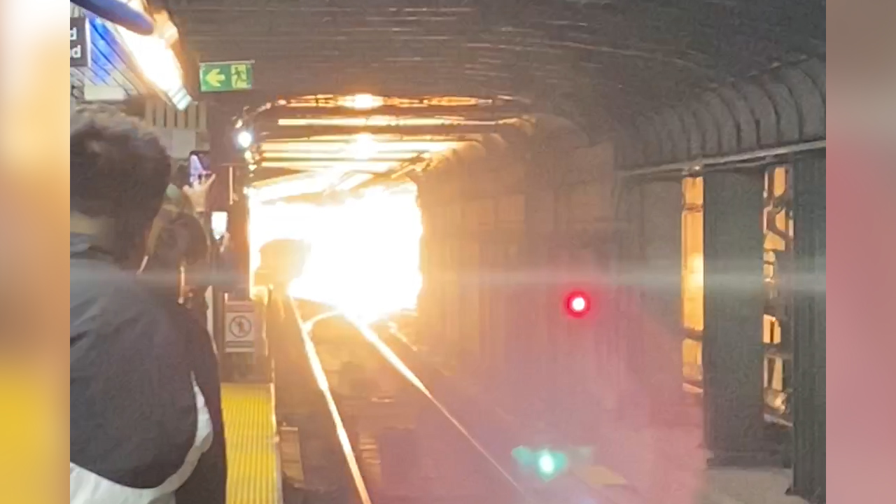 WATCH: Fire breaks out after explosion at Bloor-Yonge station