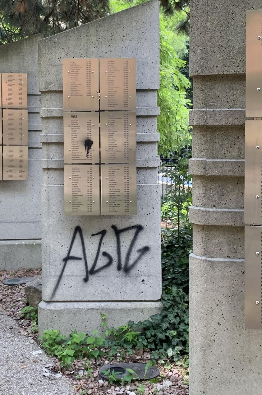 'Deeply upsetting': AIDS Memorial at Barbara Hall Park vandalized