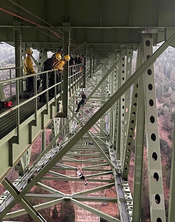 Teen rescued after stunt mishap leaves him dangling from California's ...