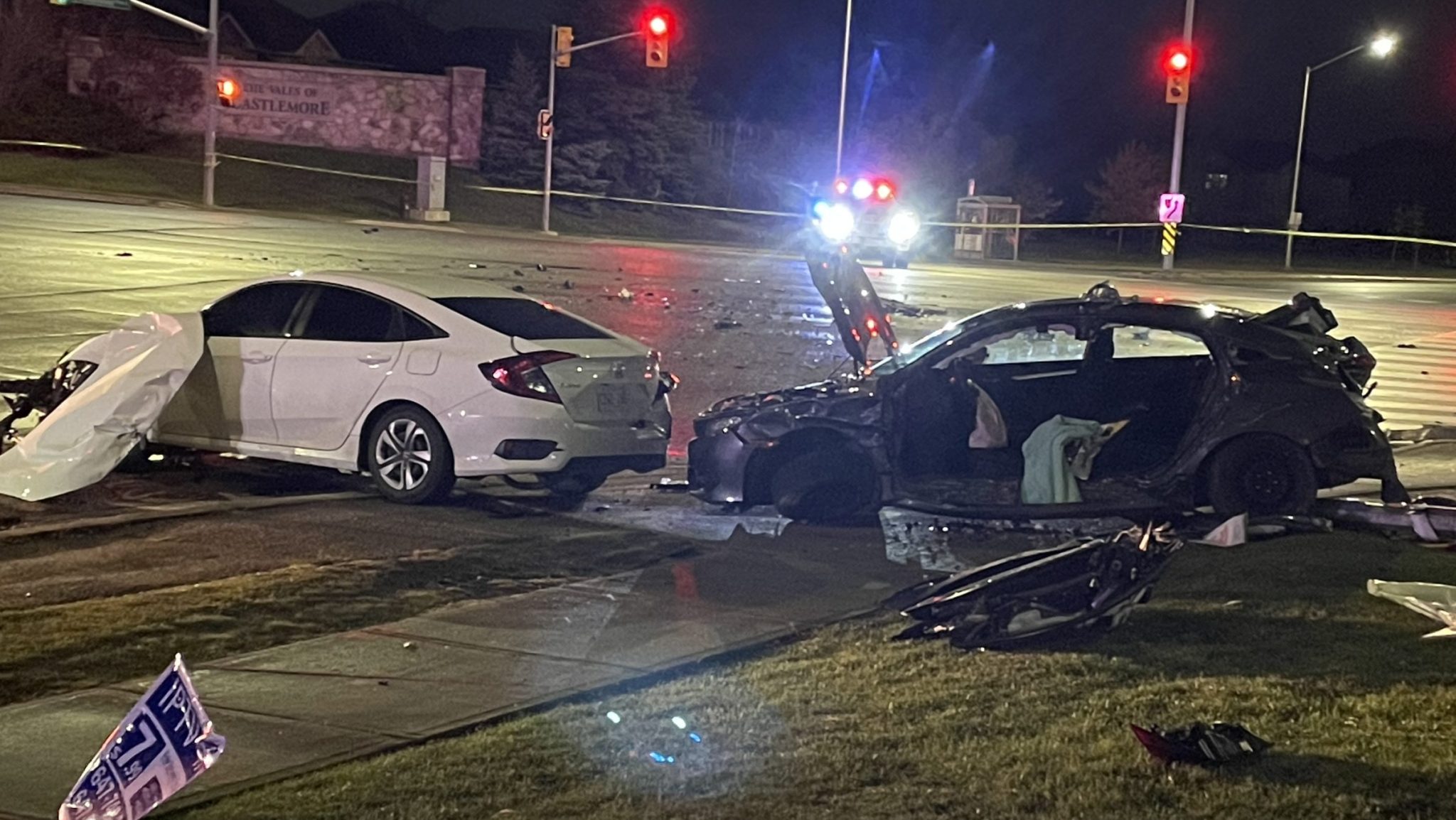 Two-vehicle crash in Brampton sends 3 people to hospital