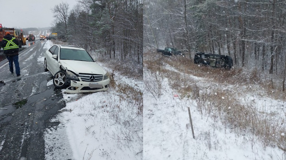 Ontario police report collisions, roll-overs due to wintry weather