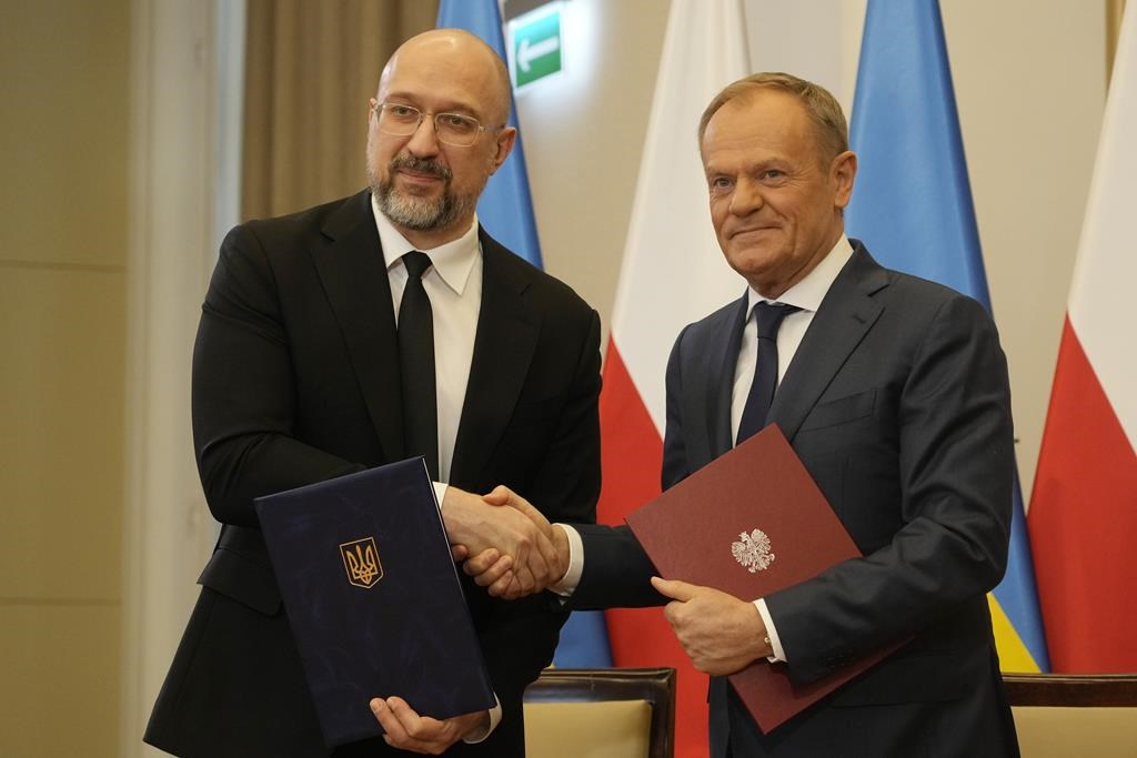 Poland and Ukraine leaders cite progress on regulating Ukrainian food imports to ease farmer anger