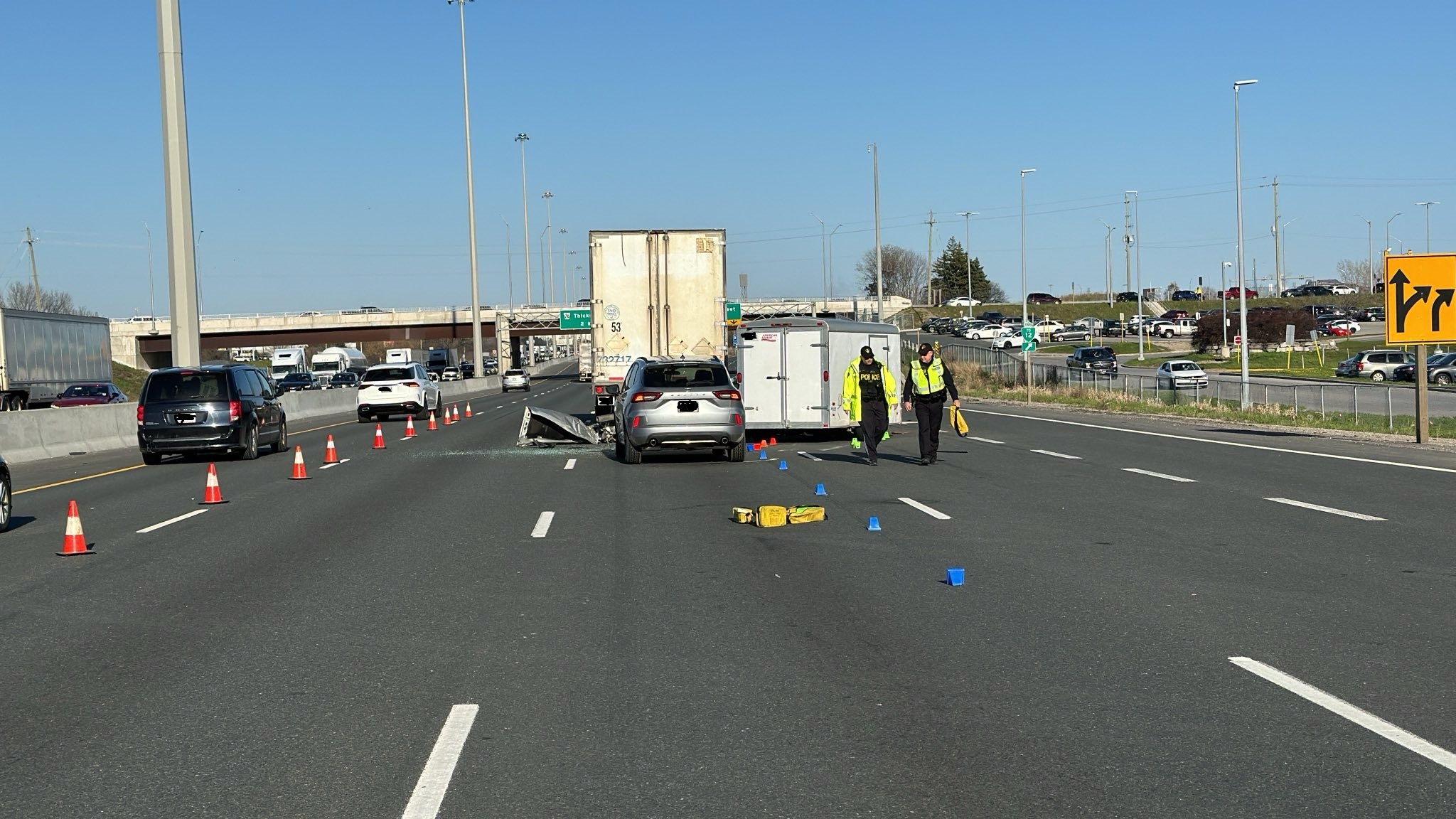1 injured in crash on Highway 401 near Whitby