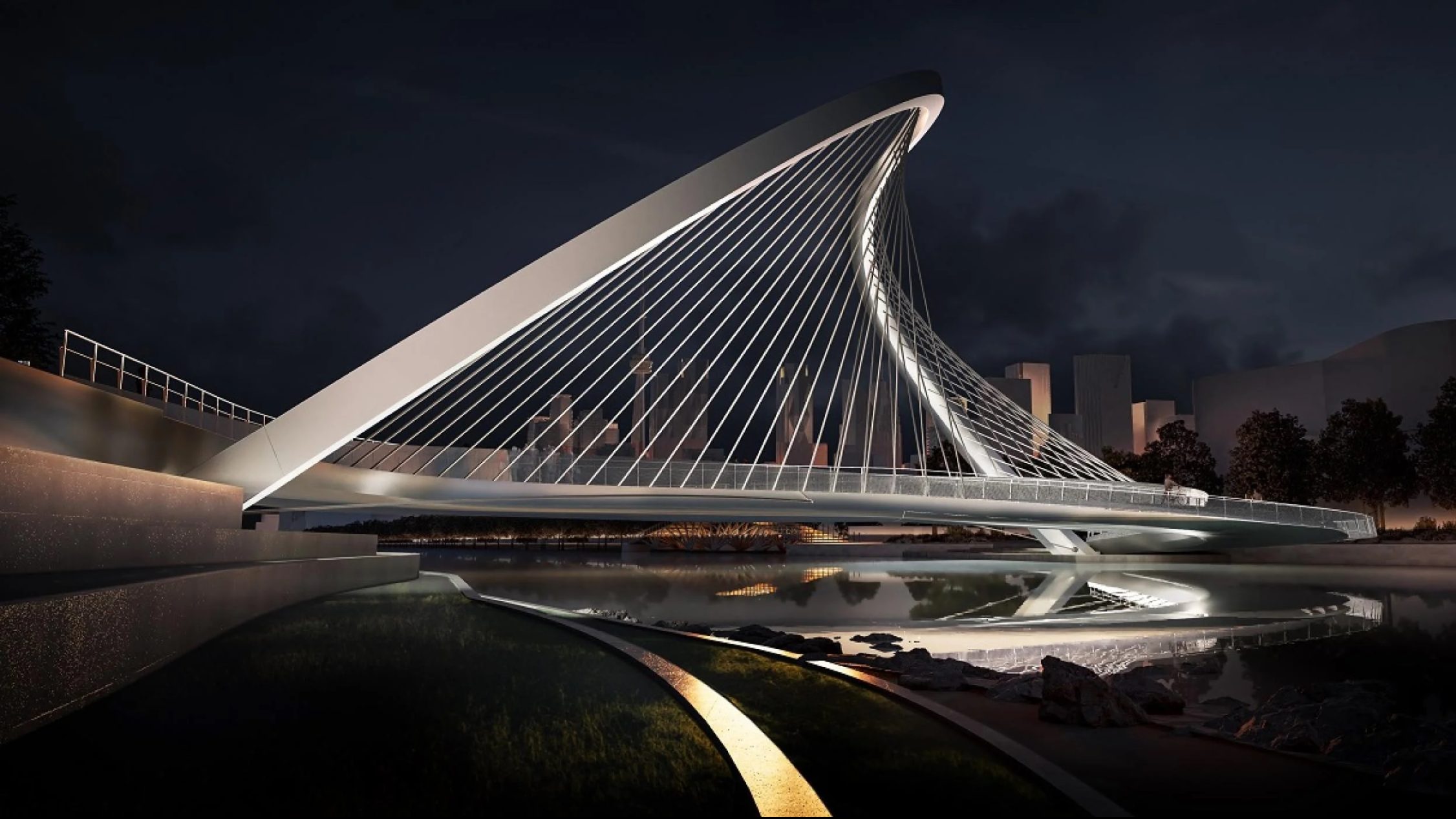 Design for new pedestrian bridge in Port Lands released, feds to provide $9M in funding