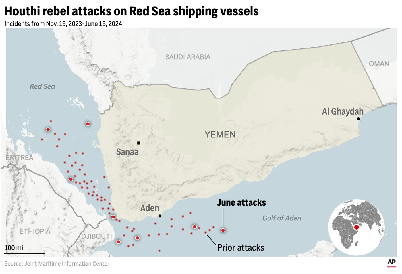 Aerial drone launched by Yemen's Houthi rebels hits ship in the Red Sea, causing damage and injuries