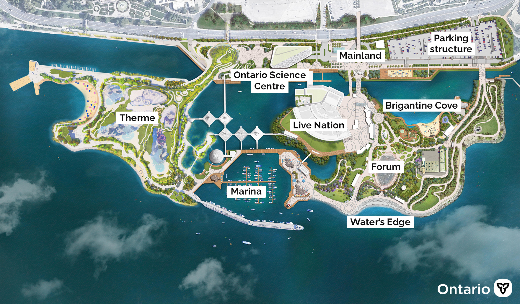 Province unveils final designs for re-imagined Ontario Place