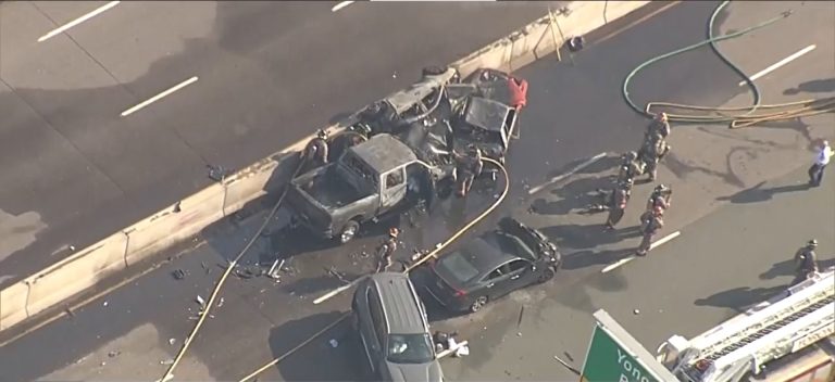 Man dead, others injured in fiery crash on Gardiner Expressway